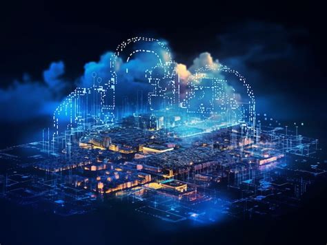 Premium Ai Image Dynamic World Of Technology Emphasizing The Power Of Cloud Computing