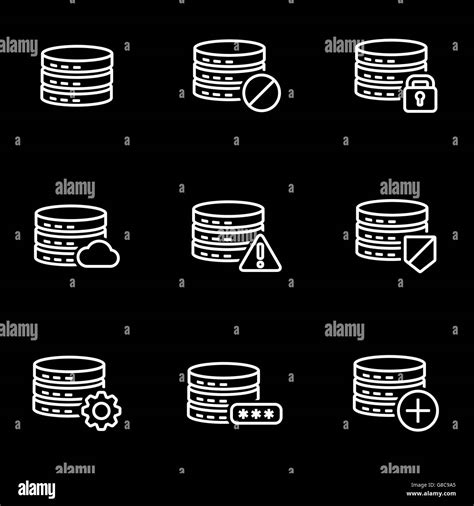 Vector Line Database Icon Set Stock Vector Image And Art Alamy