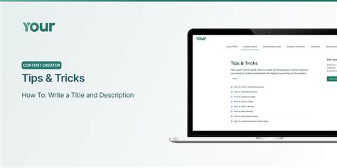 How To Write A Title Description YOUR