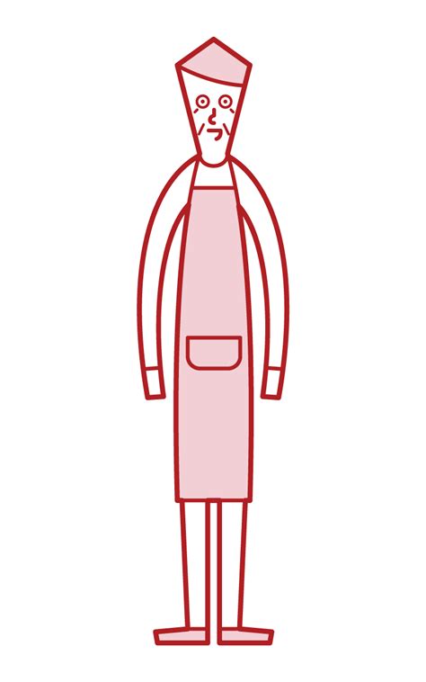앞치마를 입은 남자의 그림 무료 일러스트 소재집 Kukukeke