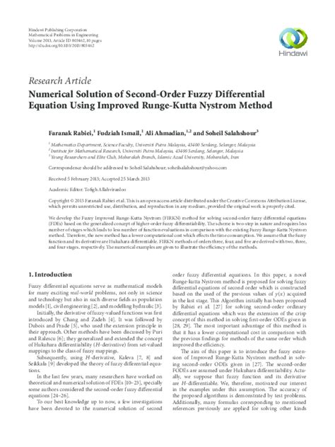 Pdf Numerical Solution Of Second Order Fuzzy Differential Equation