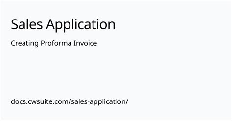 Creating Proforma Invoice Sales Application
