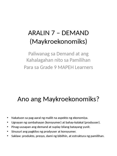 Aralin7 Demand G9 Tagalog Pdf
