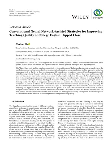 Pdf Convolutional Neural Network Assisted Strategies For Improving Teaching Quality Of College