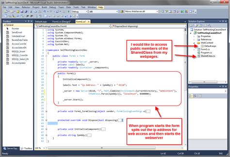 Cassinidev Embedded In Winform App Stack Overflow