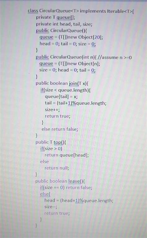 Solved Circularqueue Given Below Is A Generic Class
