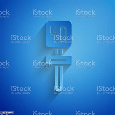 종이 는 도로 교통 표지판을 잘라 파란색 배경에서 격리된 표지판 아이콘입니다 포인터 기호입니다 격리 된 거리 정보 표지판 방향 기호입니다 종이 아트 스타일 벡터 3차원