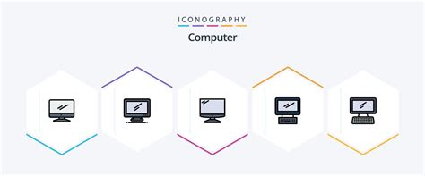 Computer 25 Filledline Icon Pack Including Keyboard 17014530 Vector