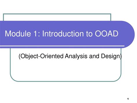 Ppt Module 1 Introduction To Ooad Powerpoint Presentation Free