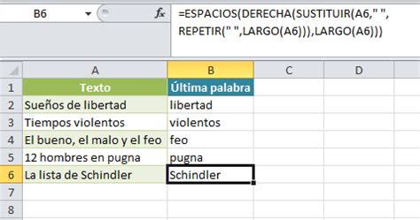 Extraer la última palabra de un texto en Excel Excel Total