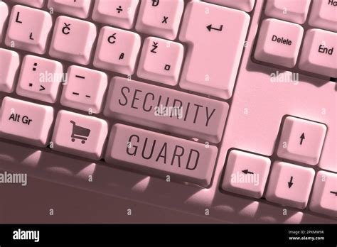 Hand Writing Sign Security Guard Business Concept Tools Used To Manage Multiple Security