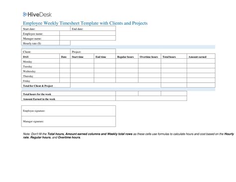 Free Printable Timesheet Templates Excel Pdf Word
