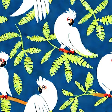 Cute Cockatoo Seamless Pattern · Creative Fabrica