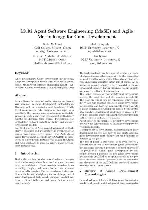 Pdf Multi Agent Software Engineering Mase And Agile Methodology For