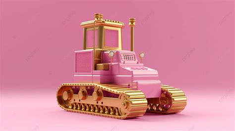 황금 불도저와 분홍색 배경의 3d 렌더링 중장비 불도저 굴착기 배경 일러스트 및 사진 무료 다운로드 Pngtree