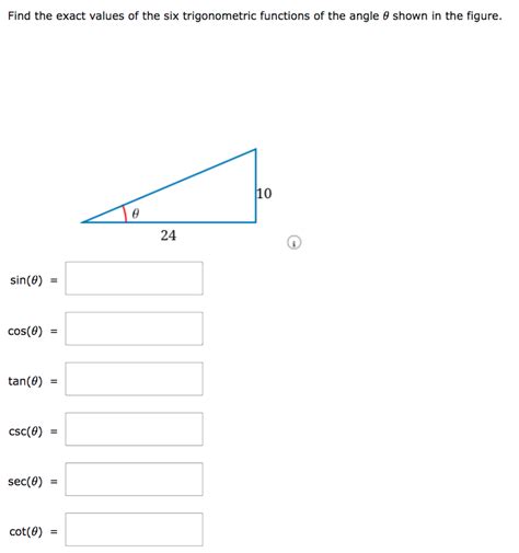 Solved Find The Exact Values Of The Six Trigonometric Chegg Com