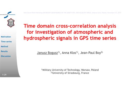 pdf time domain cross correlation analysis for investigation of atmospheric and hydrospheric