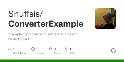 Github Snuffsisconverterexample Example Of Problem With Self Referencing With Nested Object
