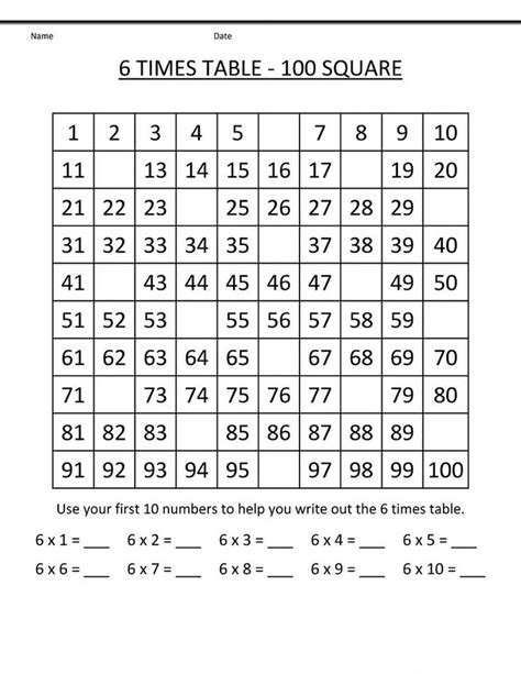 Multiplication By 6 Worksheets Printable Word Searches
