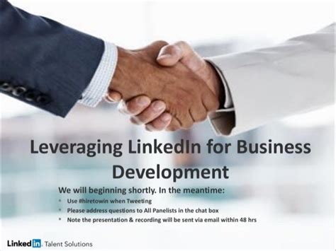 Leveraging Linked In For Business Development