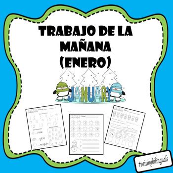 Trabajo De La Manana Enero January Morning Work Spanish By Raising Bilinguals
