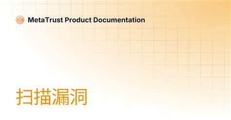 扫描漏洞 Metatrust Product Documentation