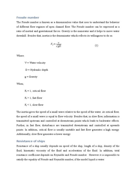 Froude Number Pdf Froude Number Pdf