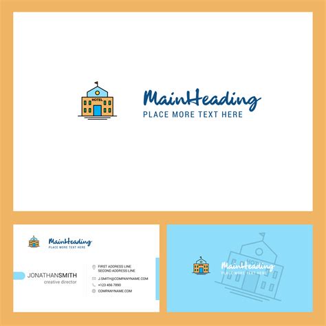 Hotel Logo Design With Tagline Front And Back Busienss Card Template