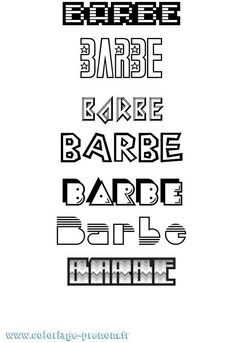 Coloriage Du Prénom Barbe à Imprimer Ou Télécharger Facilement