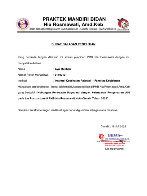 Surat Balasan Penelitian Mahasiswa Pdf