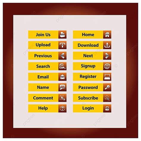 Web Design Buttons Theme Side Bright Button Vector Side Bright Button Png And Vector With