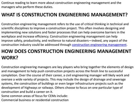 What Is Construction Engineering Management Pptx