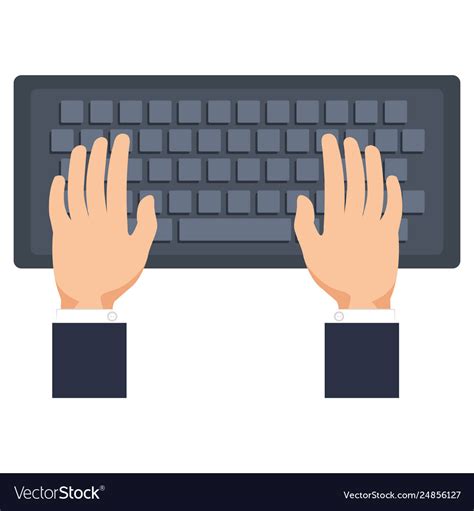 Hands Using Computer Keyboard Royalty Free Vector Image