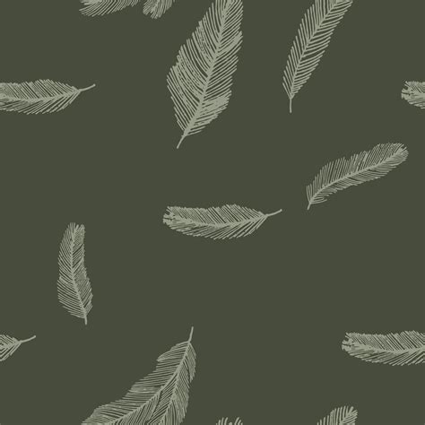 Minimalist Green Feathers Wedding Wallpaper