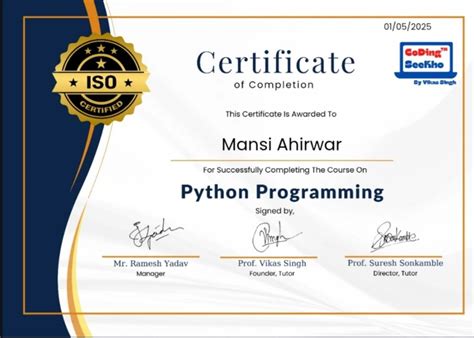 🚀 Proud To Share That Ive Successfully Completed The Python Programming Course By Coding Seekho