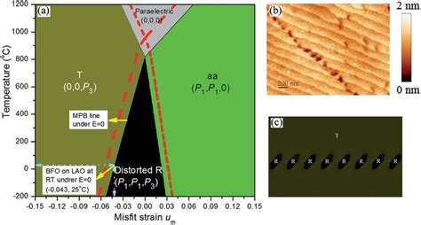 Phase Structure Of Strain Engineered Bfo A Misfit Temperature Phase