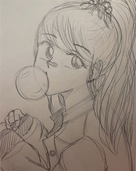 Drawing by me ⁷ on Instagram Bubble gum girl drawing Bubble drawing Blowing bubble gum