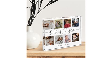 Father Son Heart Script Photo Grid Collage Zazzle