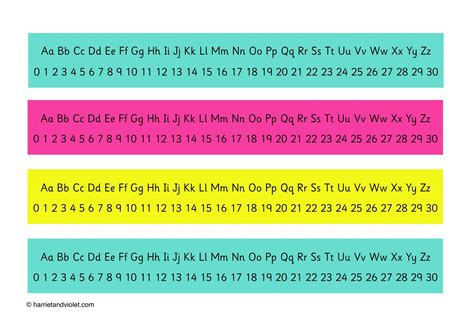 Letter And Number Chart Minimalist Chart Design
