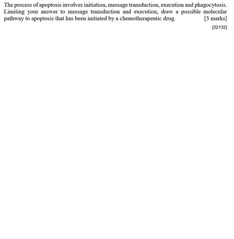 Solved The Process Of Apoptosis Involves Initiation Message
