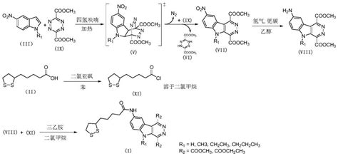 含哒嗪并吲哚结构的硫辛酸衍生物及其制备方法与应用