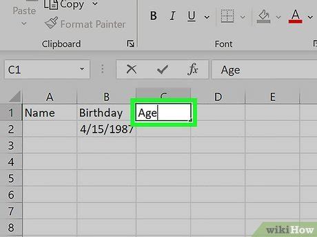 How To Calculate Age In Microsoft Excel Using A Birthday