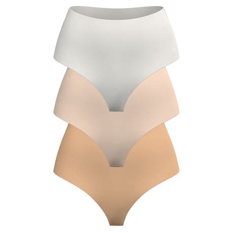 Organic Cotton High Waisted Thong 3 Pack No Show Seamless Underwear