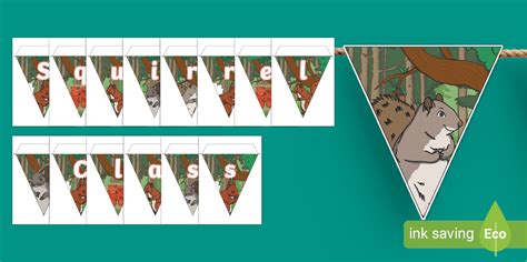 Squirrel Class Display Bunting Ks1 Teacher Made Twinkl