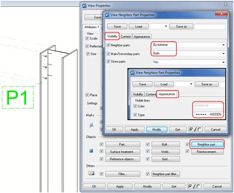 Setting Drawing Filter To Show The Bolts On The Columns As Well