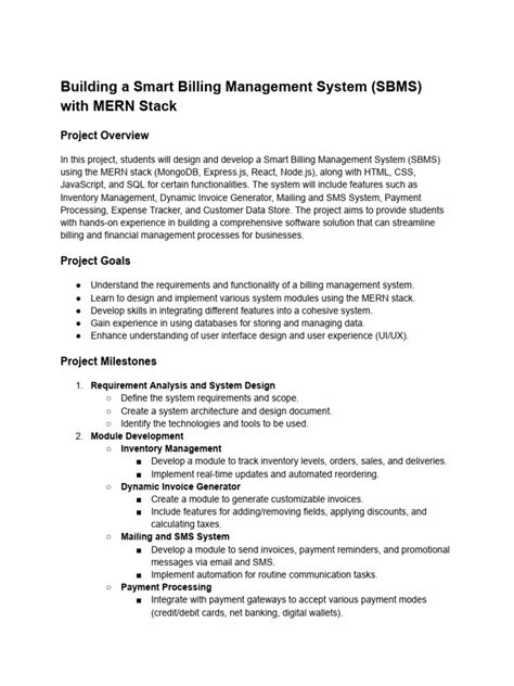Project On Smart Billing Management System Pdf Databases Mongo Db