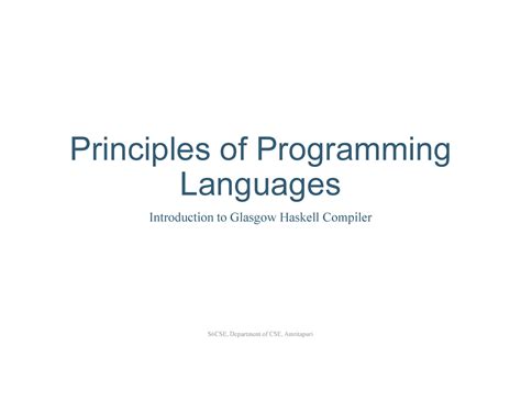 Introduction To Glasgow Haskell Compiler GHC Principles Of