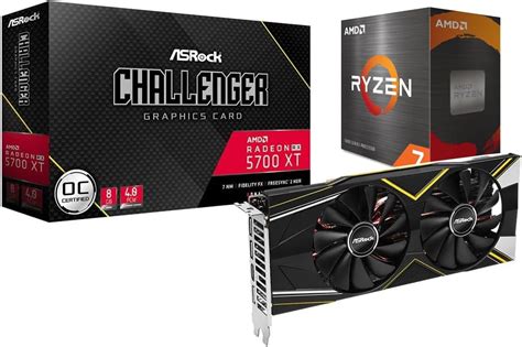 Asrock Challenger Graphics Card Amd Radeon Rx 5700 Xt With Amd Ryzen 7 5700x 8 Core
