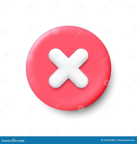 3d Rejection Icon Cancel Cross Or Delete Sign Forbidden X Symbol Wrong Answer Vector Stock
