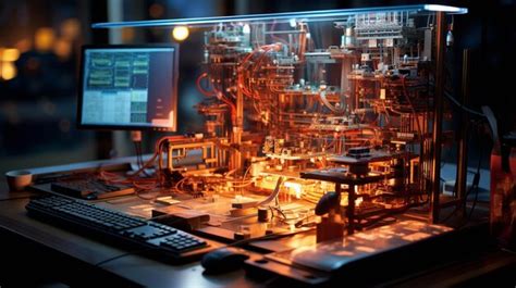 Premium Ai Image Advanced Computer On A Table Hd Wallpaper Photographic Image